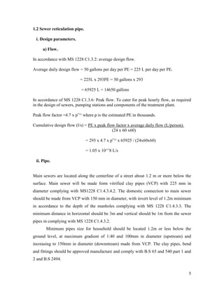 Sewage treatment plant design calculation | PDF
