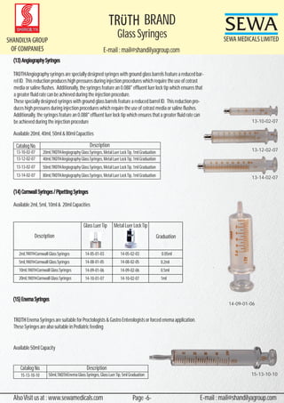 Sewa medicals limited glass syringe | PDF