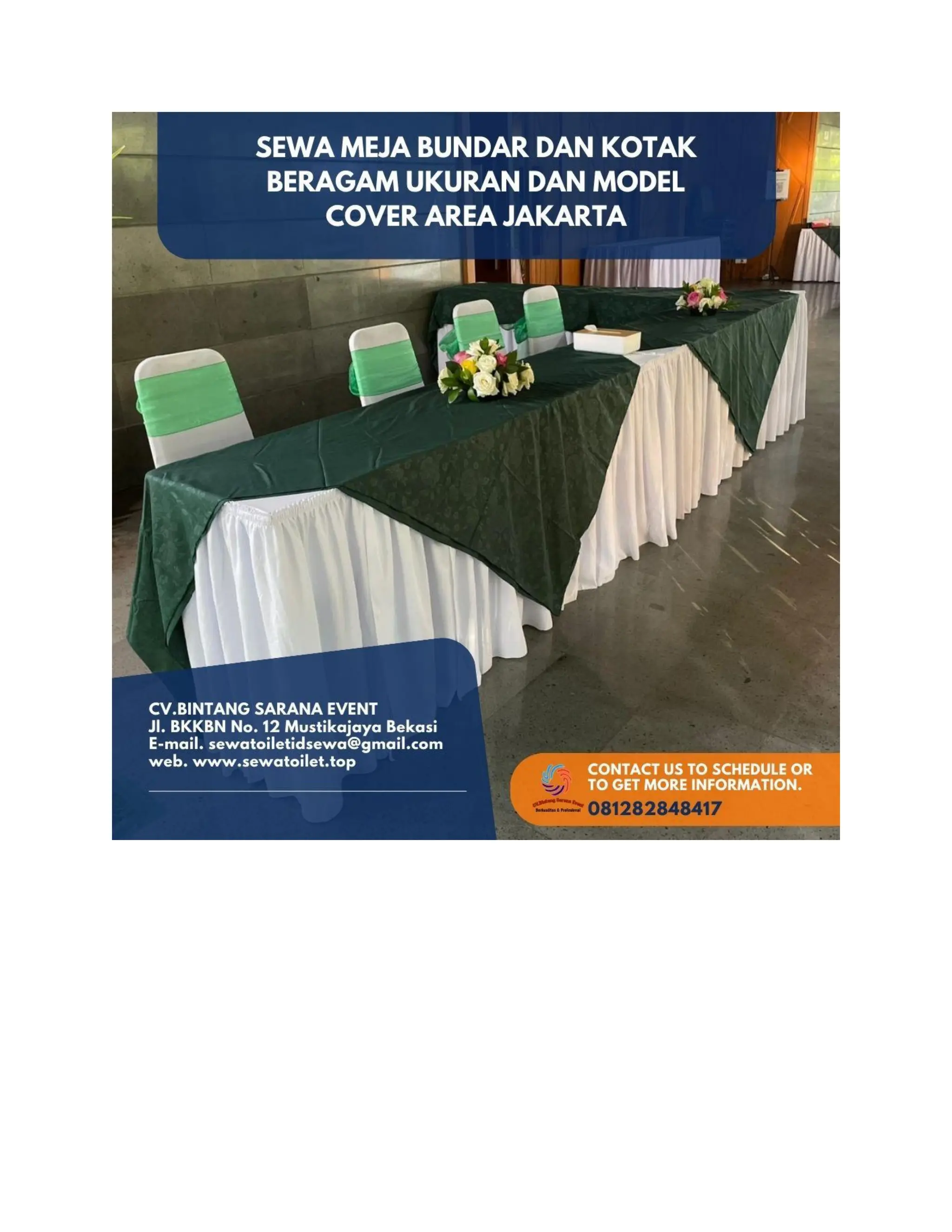 Sewa Meja Bundar Dan Kotak Beragam Ukuran Dan Model Cover Area Jakarta.pdf