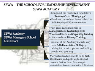 Organisational dynamics and change management on SEWA | PPT