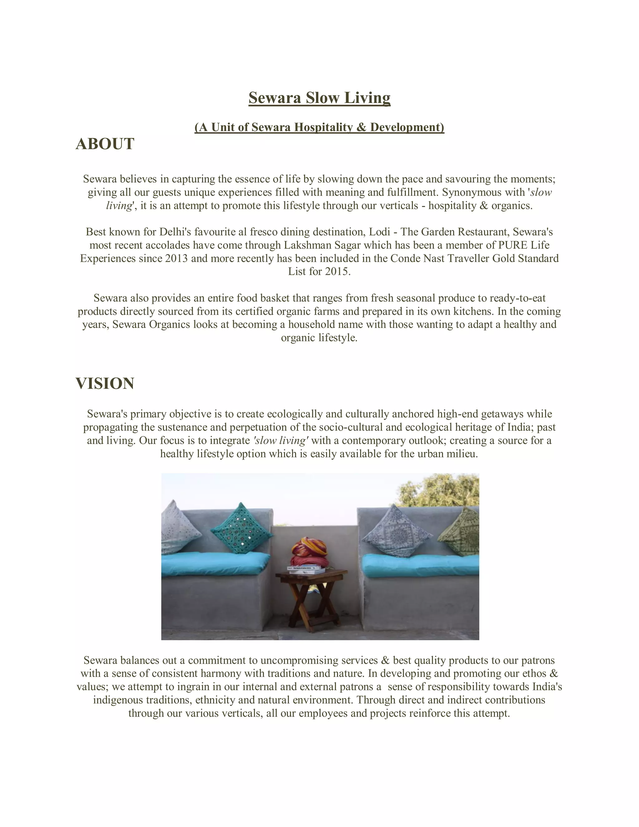 About Sewara Hospitality | PDF