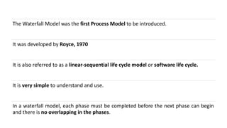 Software Engineering: Topic: Waterfall Model | PPTX