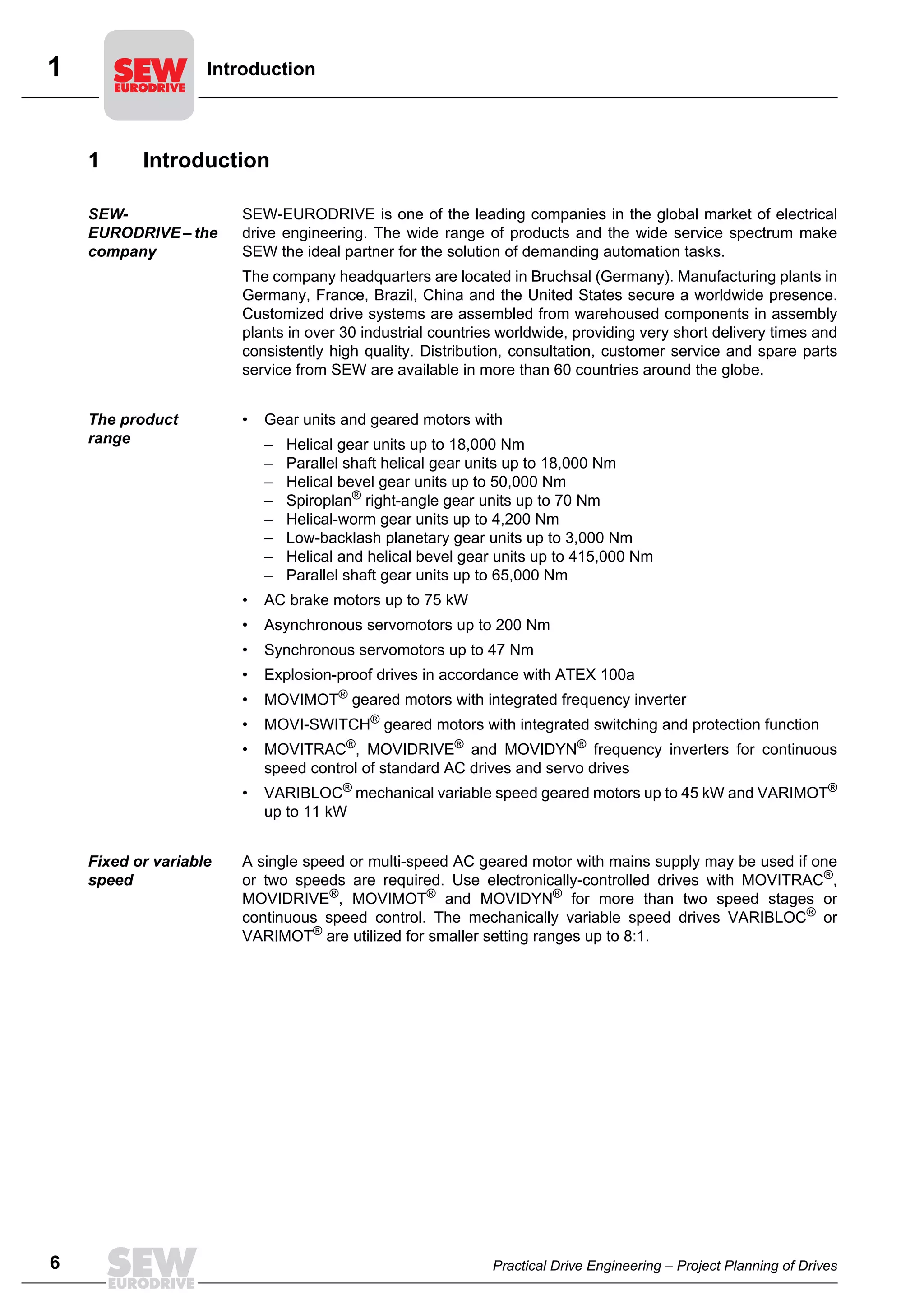 Sew drive calculation | PDF