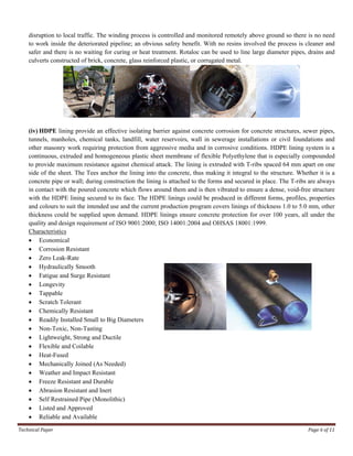 SEWER REHABILITATION / REPLACEMENT FOR RCC PIPES WITH INTERNAL LINING | PDF