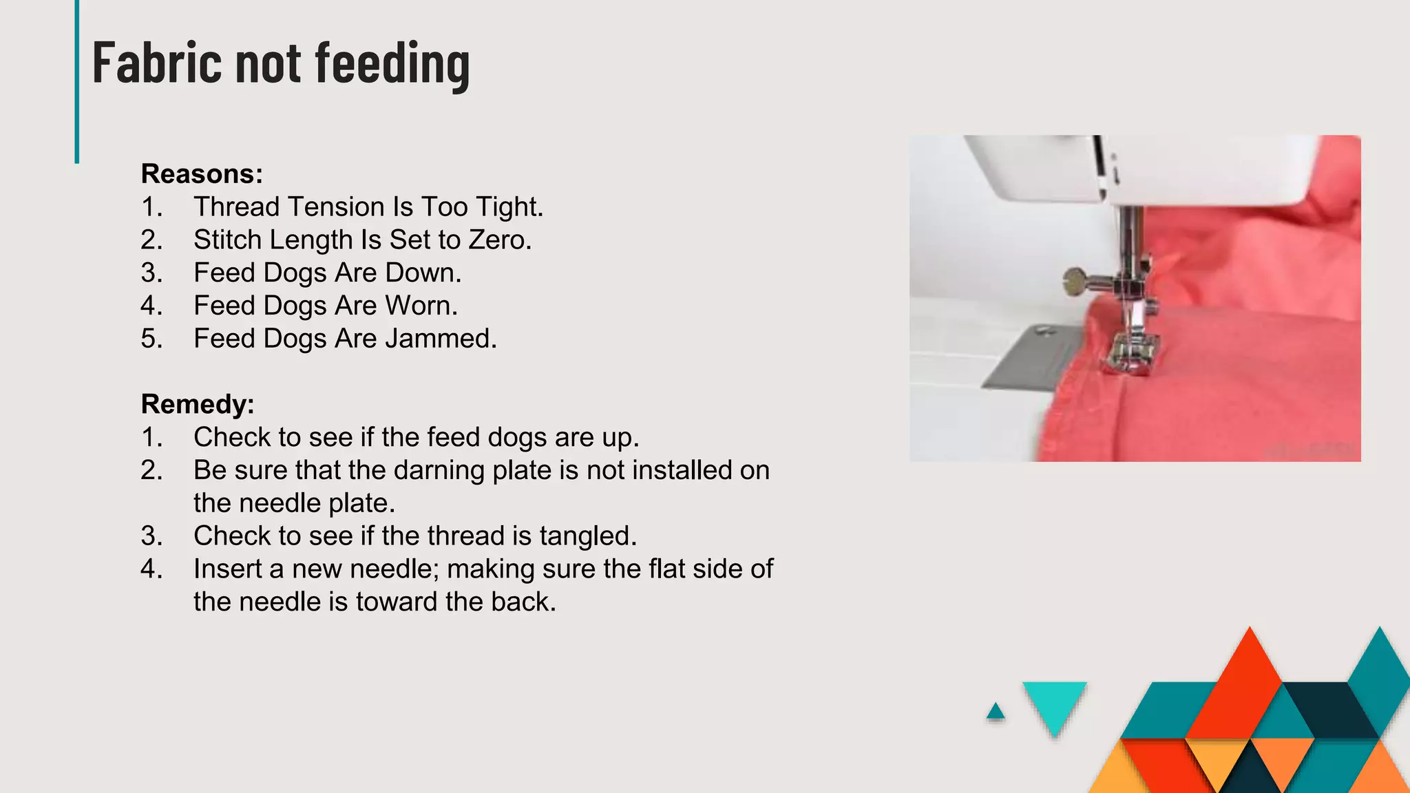 Sewing Machine's Problems and Remedy | PPTX