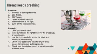 Sewing Machine's Problems and Remedy | PPTX