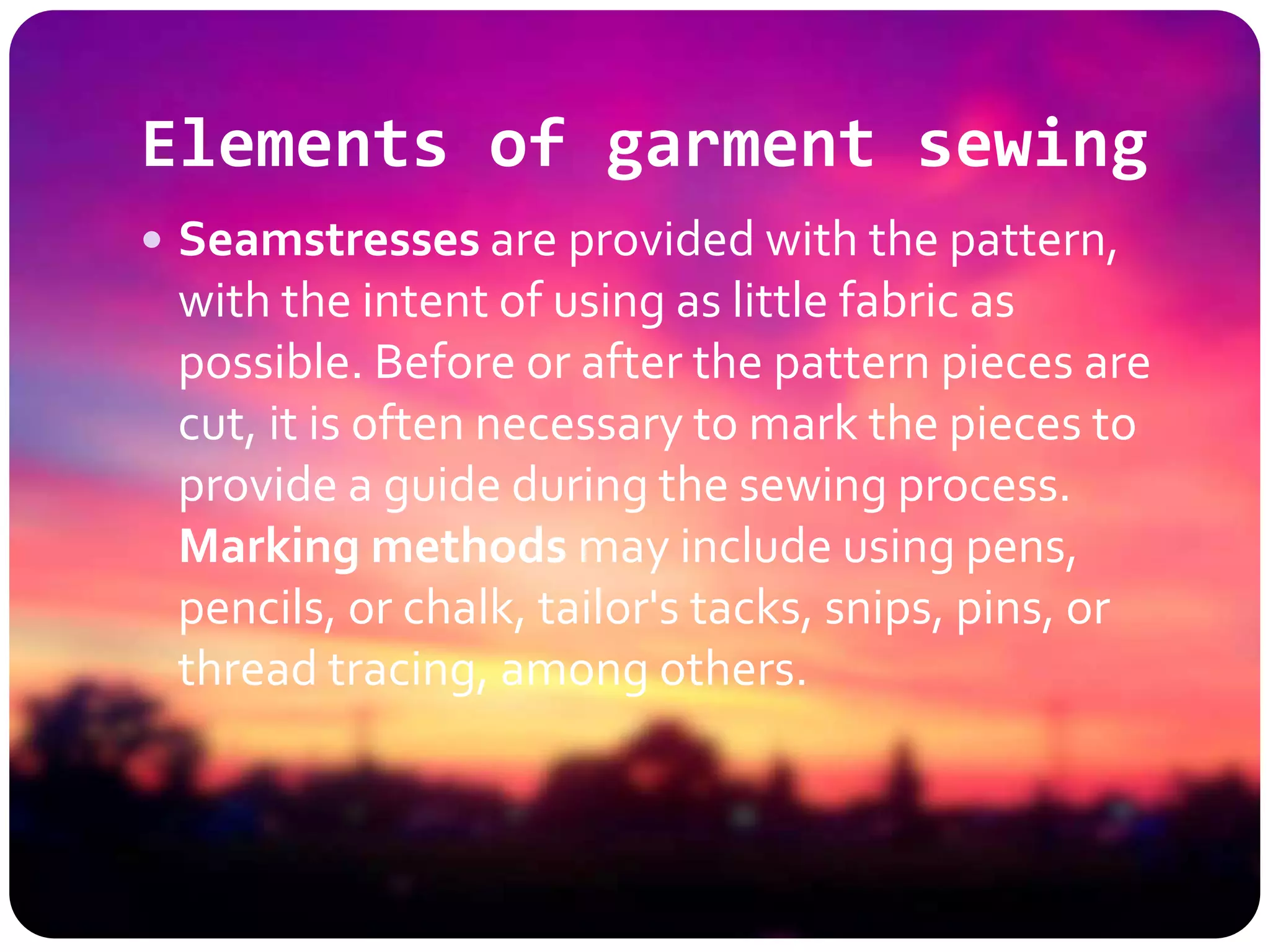 Sewing and textile literacy | PPTX