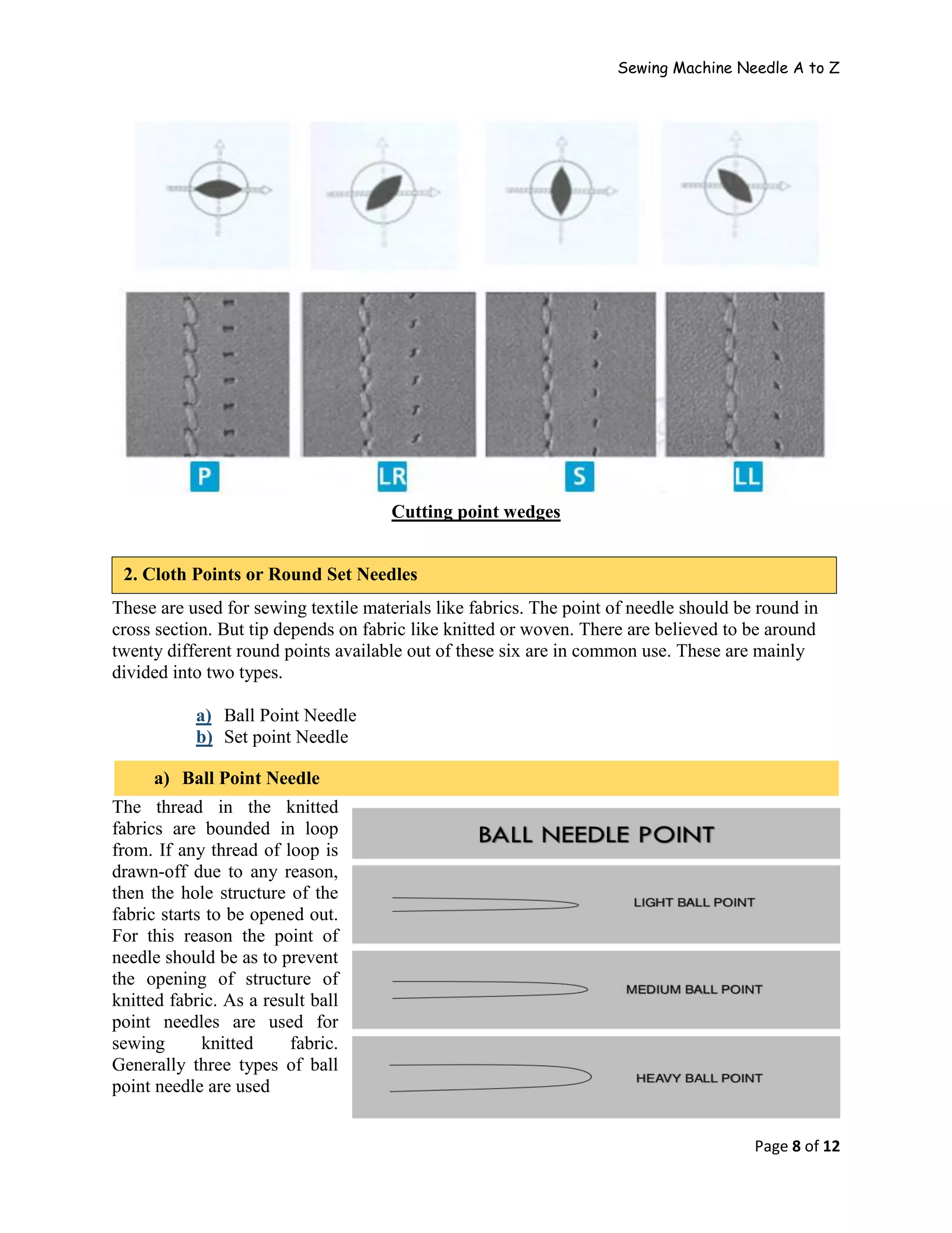 Sewing machine needle a to z | PDF