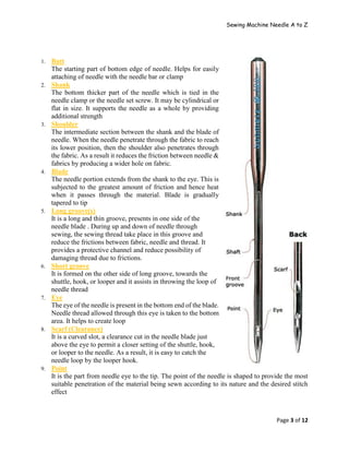 Sewing machine needle a to z | PDF