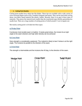 Sewing machine needle a to z | PDF