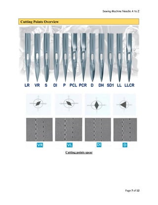 Sewing machine needle a to z | PDF