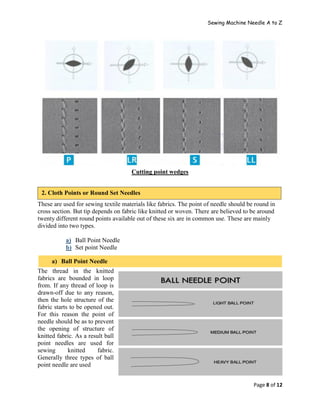 Sewing machine needle a to z | PDF