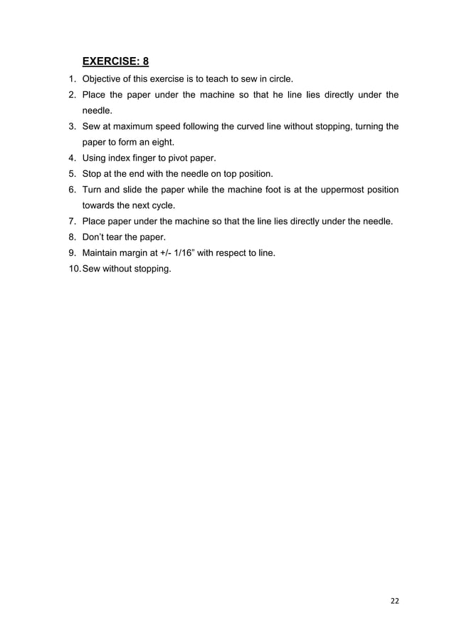 Sewing operator training manual | PDF