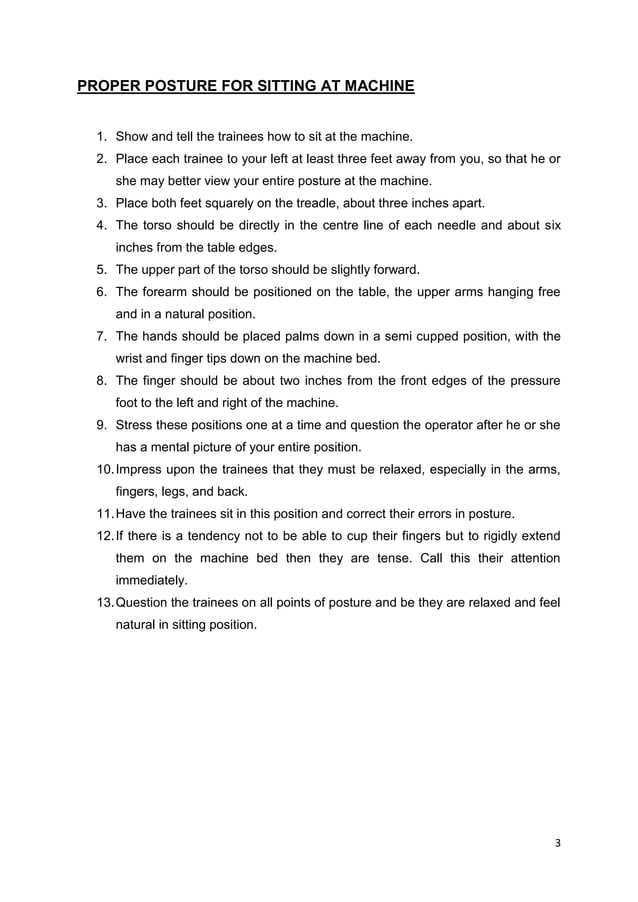 Sewing operator training manual | PDF