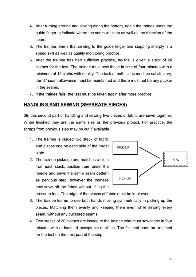 Sewing operator training manual | PDF