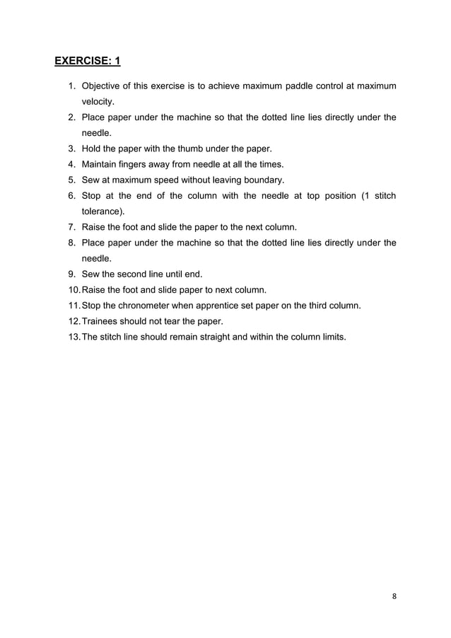 Sewing operator training manual | PDF