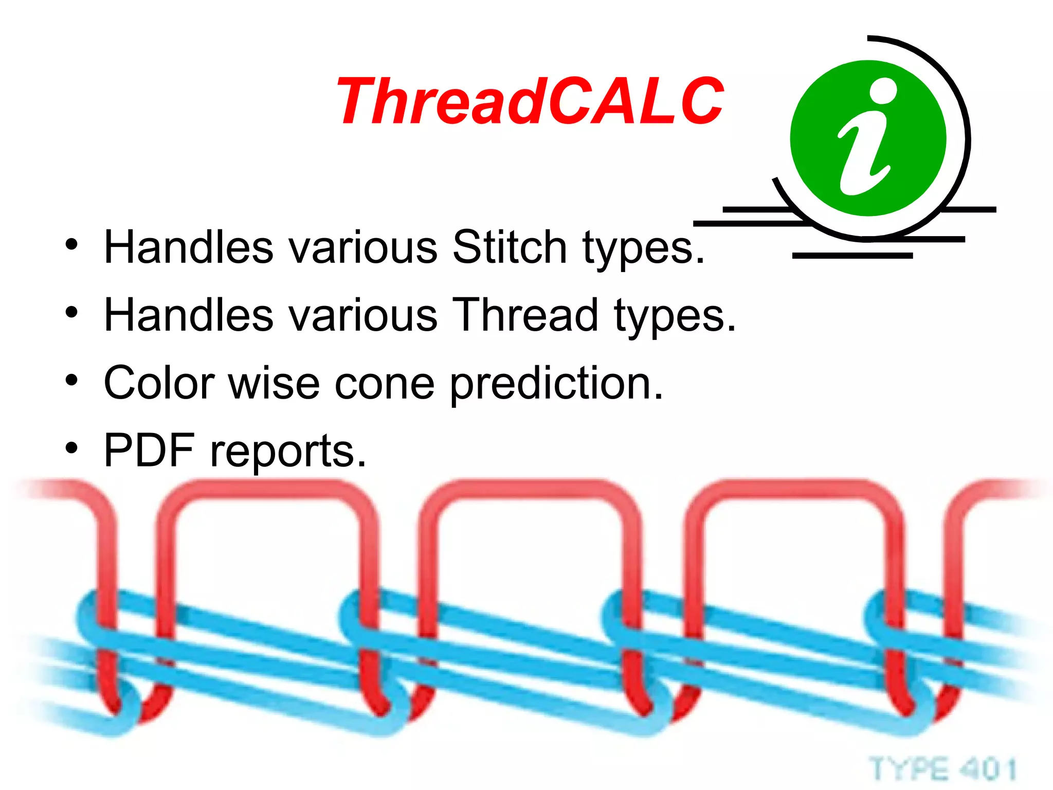 Sewing thread consumption software | PPT