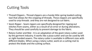 Sewing tools and EQUIPMENT (Credit to Deped) | PPTX