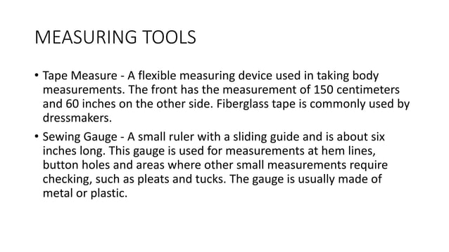 Sewing tools and EQUIPMENT (Credit to Deped) | PPTX