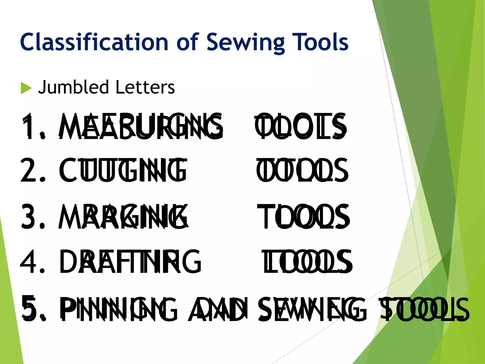 Sewing Tools and Equipment | PPTX