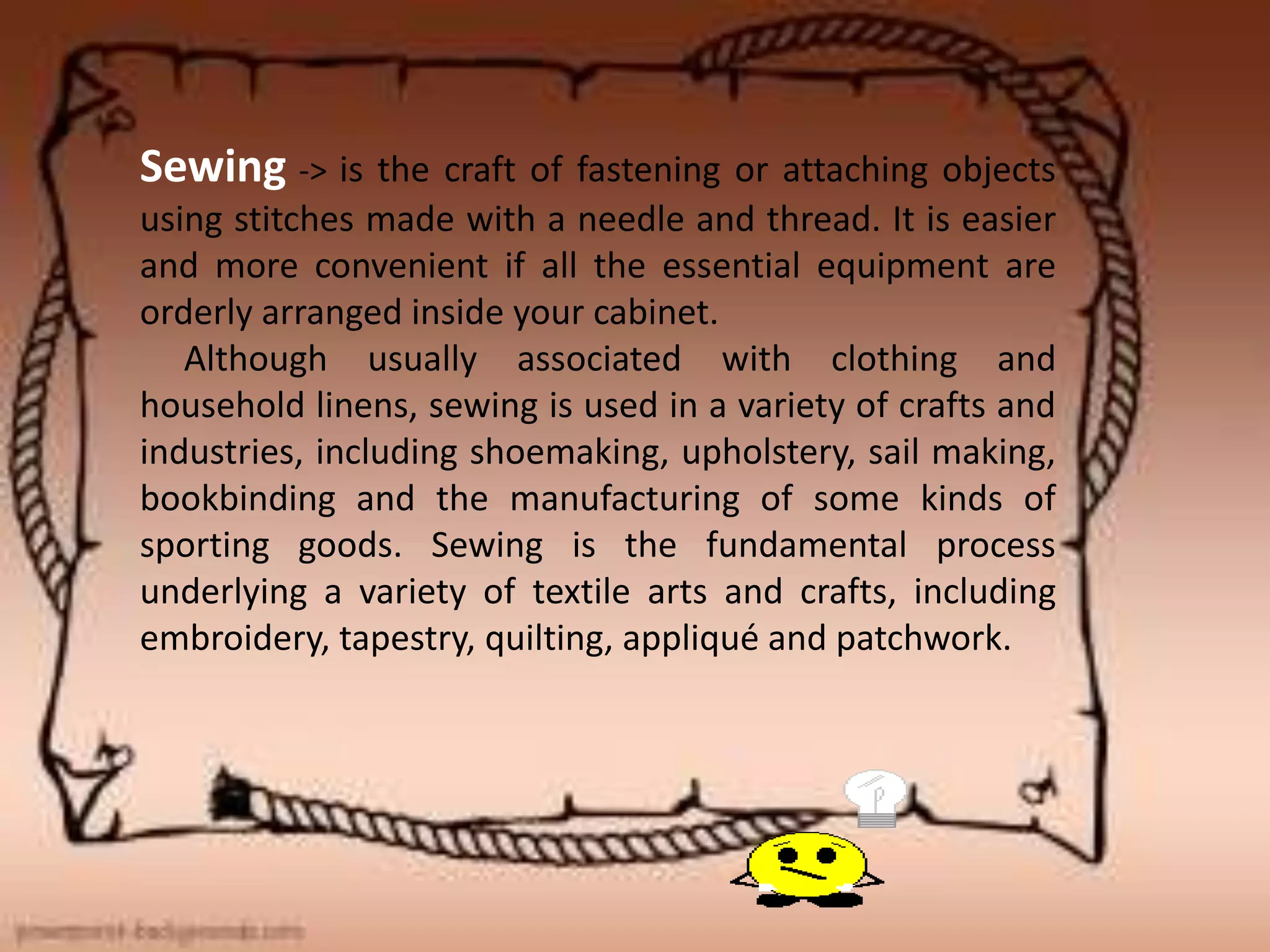 Sewing tools ppt | PPTX