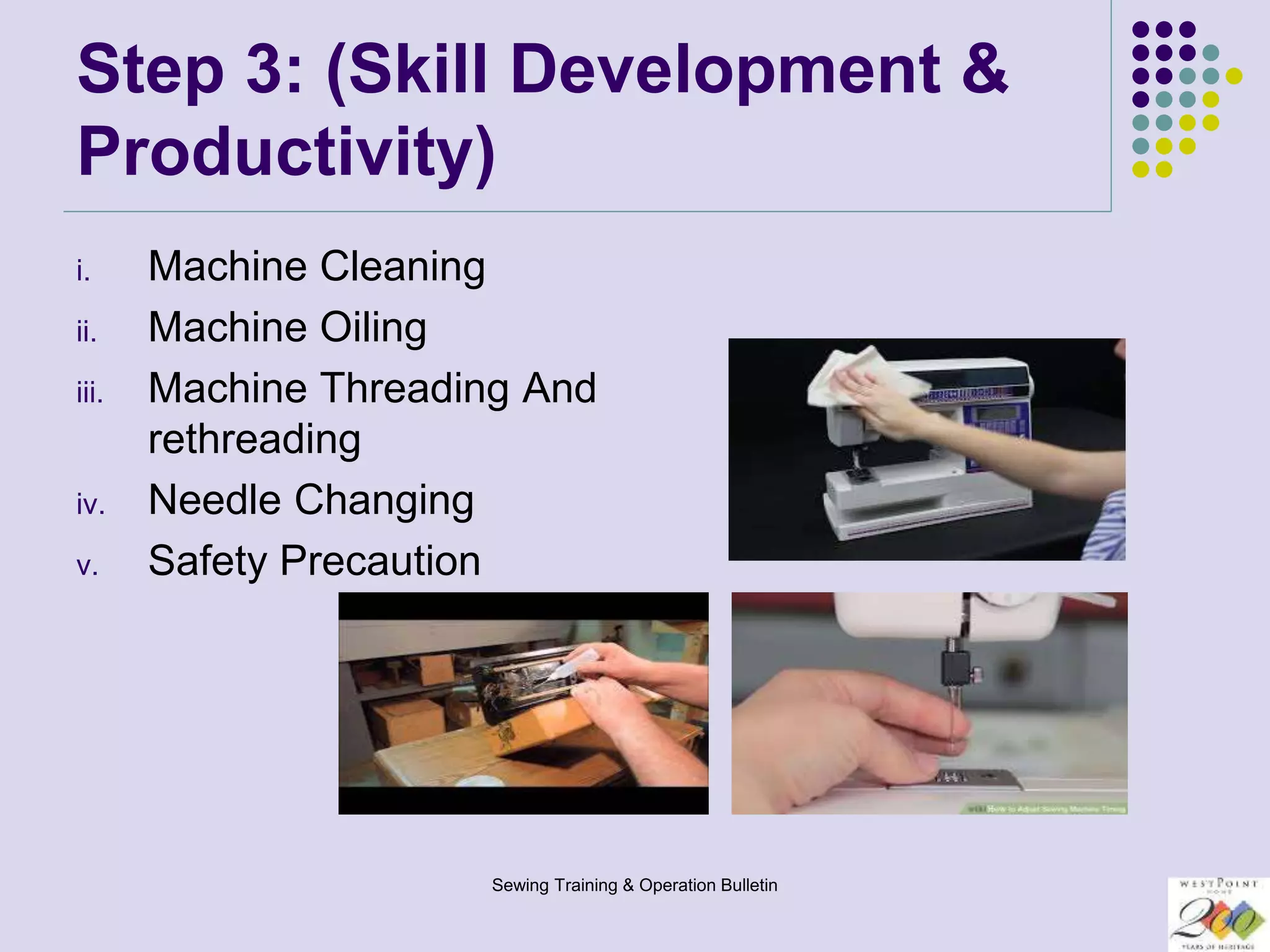 Sewing training & Operation bulletin presentation | PPTX