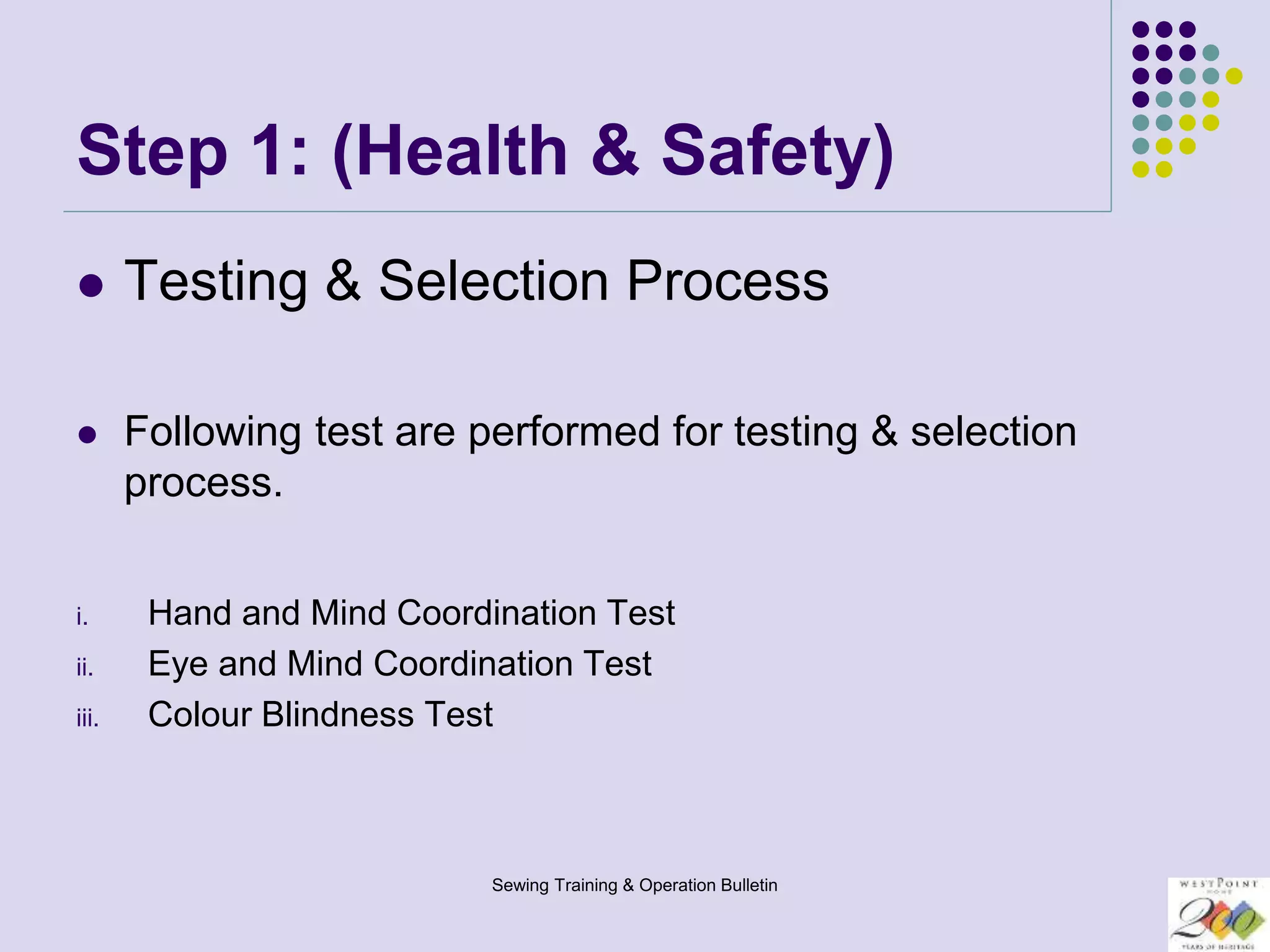 Sewing training & Operation bulletin presentation | PPTX