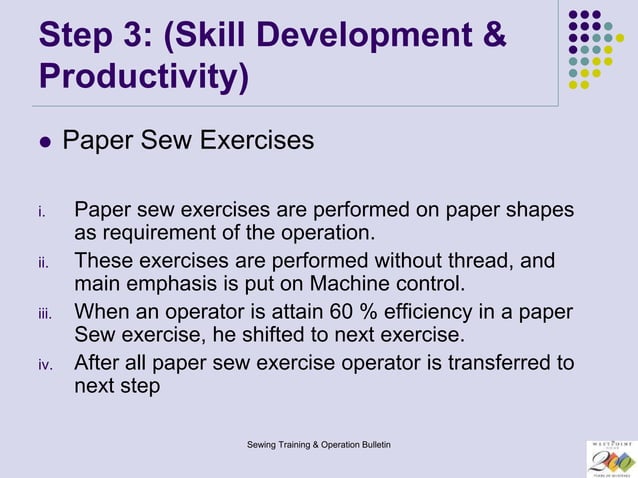 Sewing training & Operation bulletin presentation | PPTX | Needlework ...