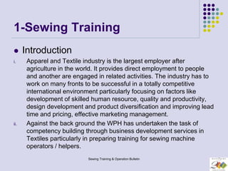 Sewing training & Operation bulletin presentation | PPTX