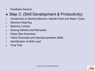 Sewing training & Operation bulletin presentation | PPTX