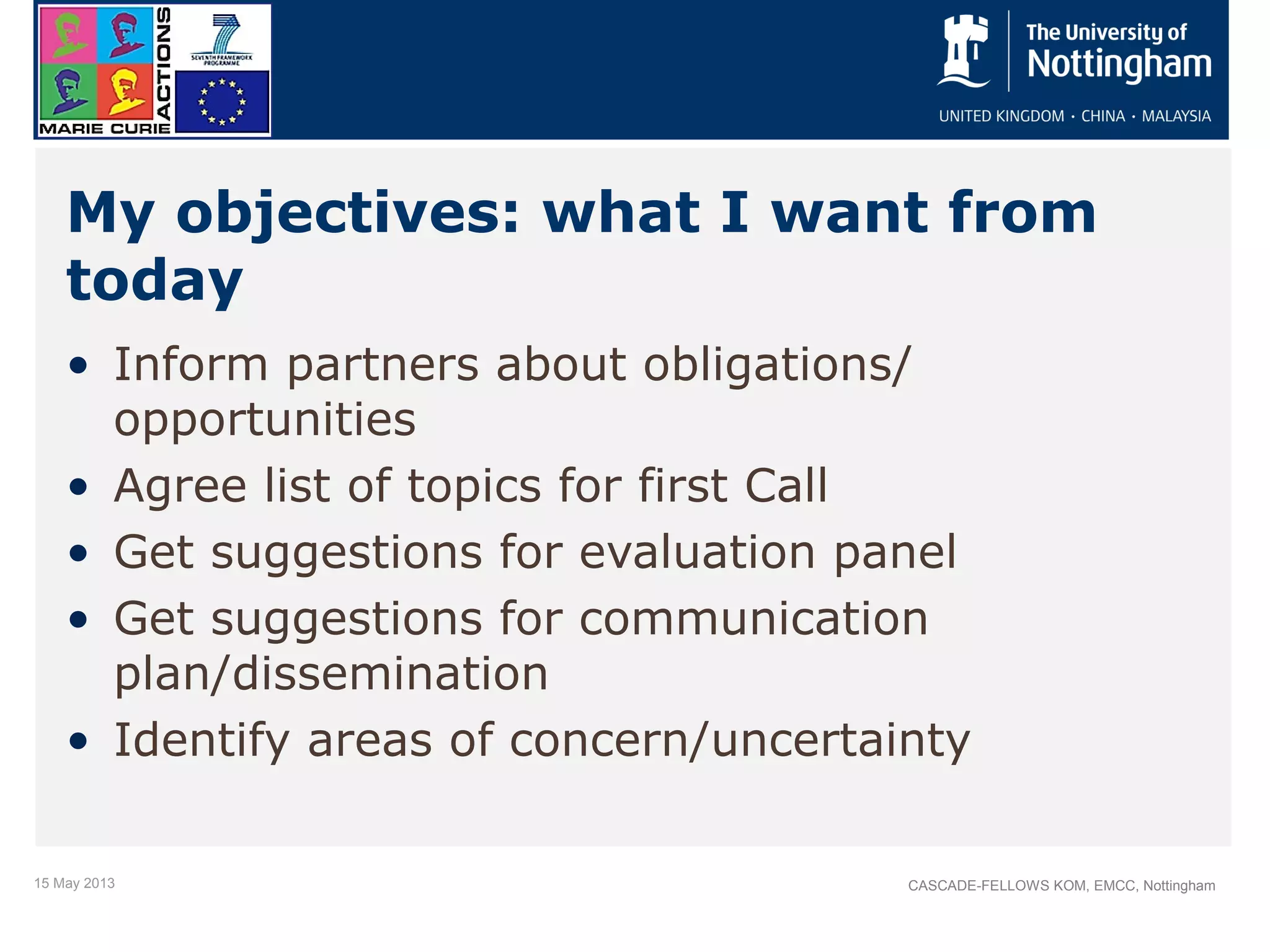 Presentation on project practicalities | PPT