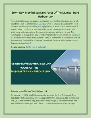Sewri-Navi Mumbai Sea Link.pdf | Civil Engineering Industry | Industries
