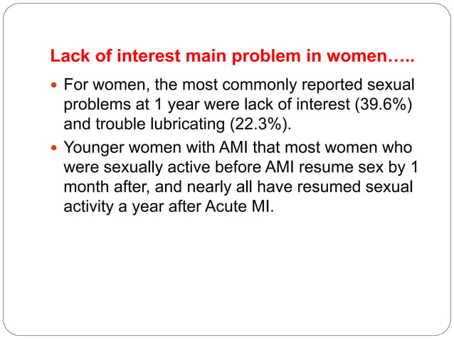 Sex After Acute Myocardial Infarction Heart Attack Ppt