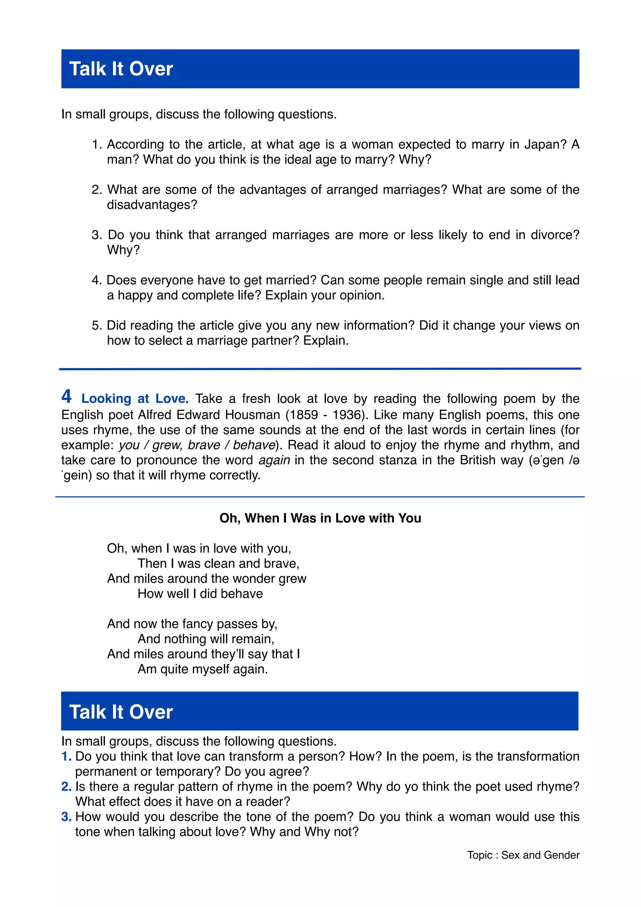 Sex and gender : Arranged Marriage | PDF