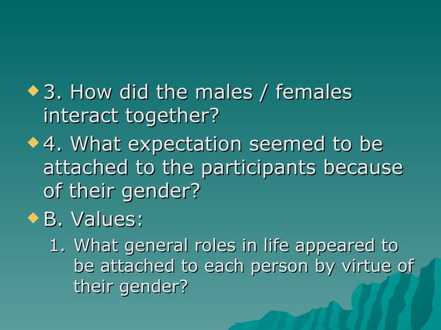 Sex And Gender Roles Ppt
