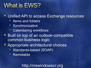 Exchange 2010 Web Services | PPTX