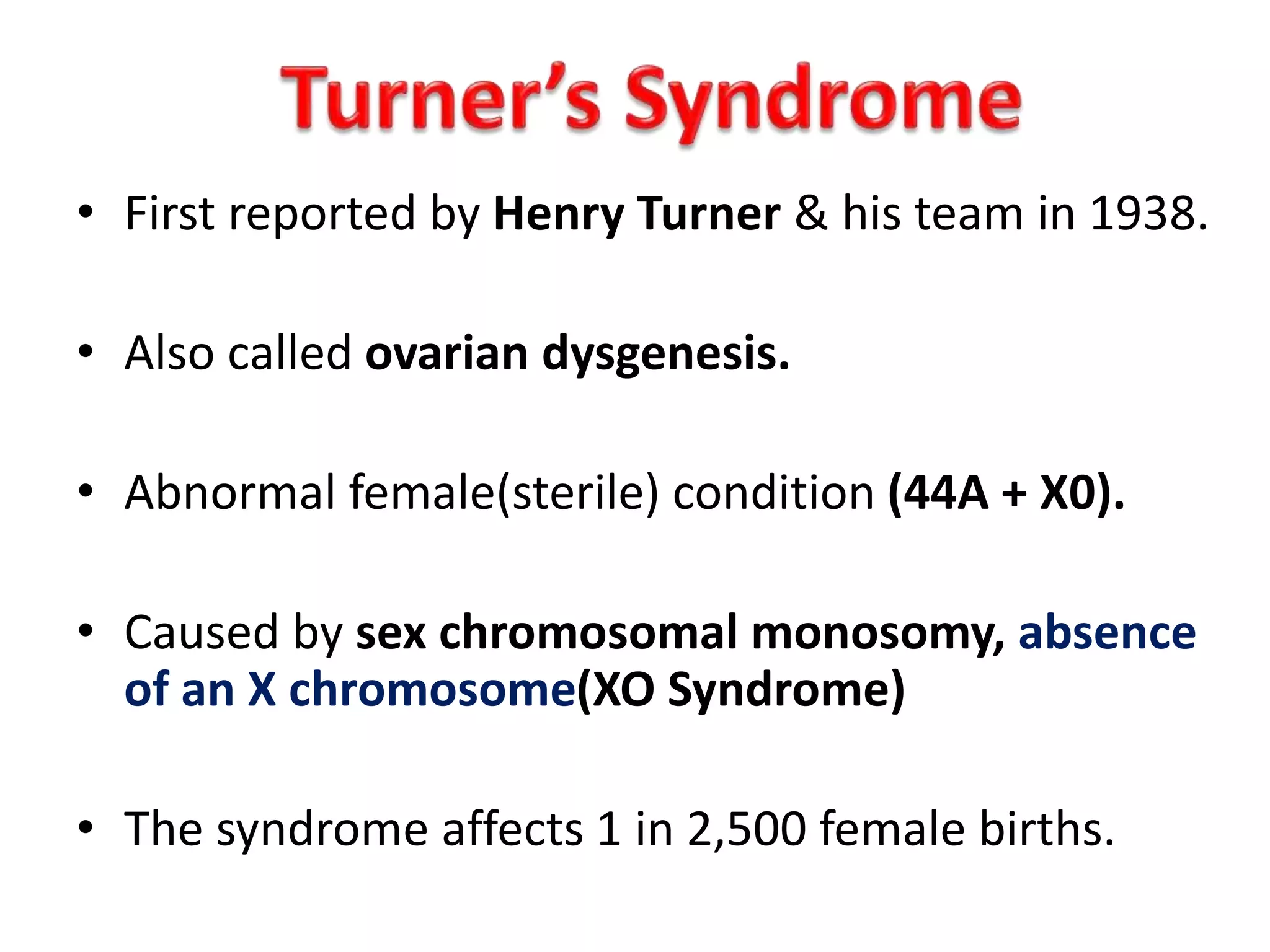 Sex chromosome disorders | PPTX