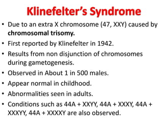 Sex chromosome disorders | PPTX