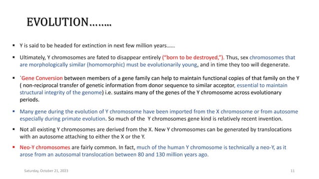 Sex Chromosomes Evolution Pptx