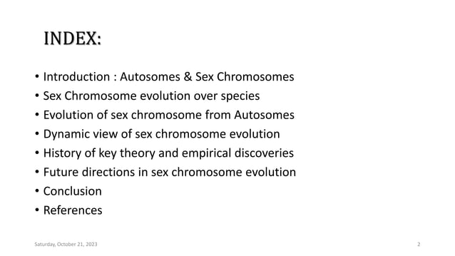 Sex Chromosomes Evolution Pptx