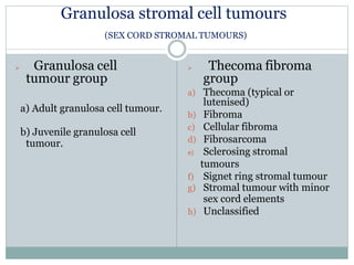 Sex cord stromal tumors- PATHOLOGY | PPTX
