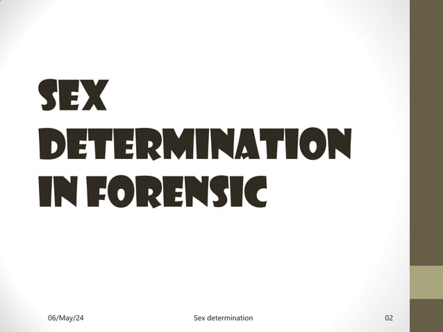 Sex Determination In Forensic Medicine Pdf