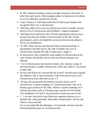 Sex determination and sex linked inheritance | DOCX