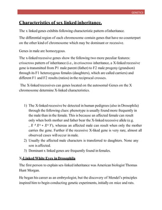 Sex determination and sexlinkedinheritance | PPTX