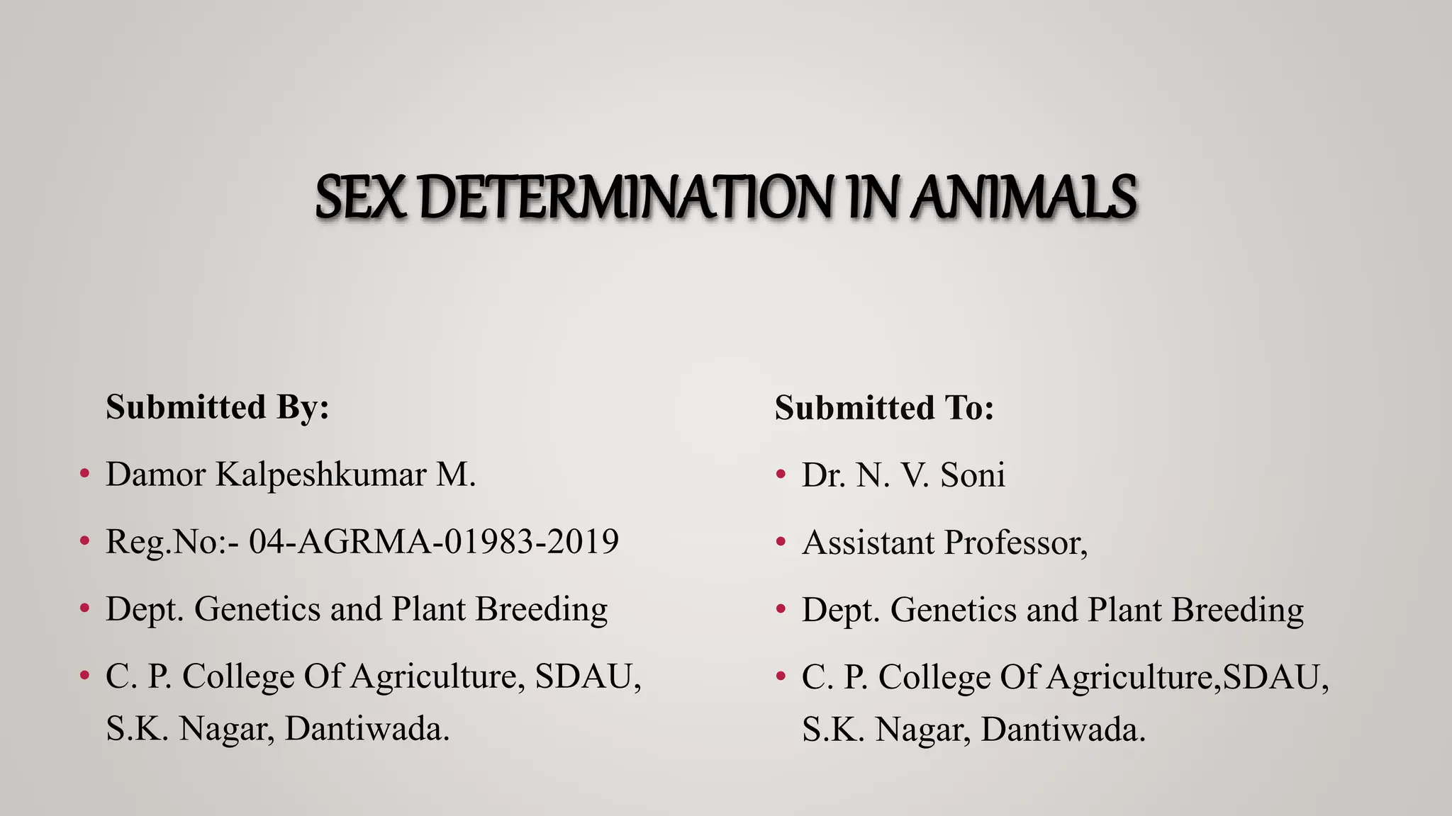 Sex determination in animals | PPT