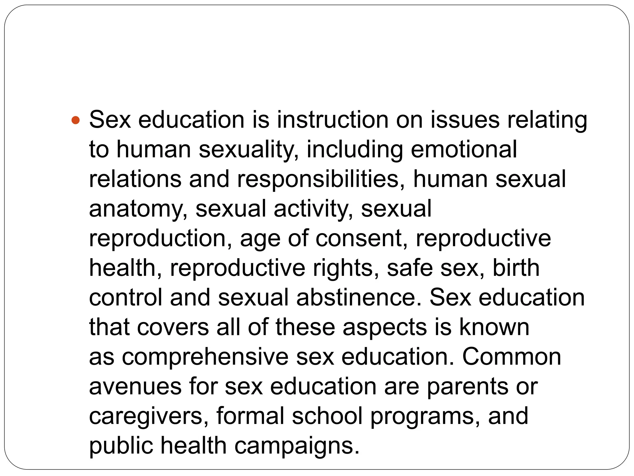 Sex Education Ppt