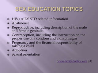 Sex education michelle | PPTX