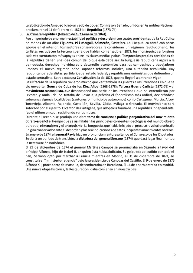 Bloque 6. Identifica los grandes conflictos del Sexenio y explica sus consecuencias políticas | DOCX