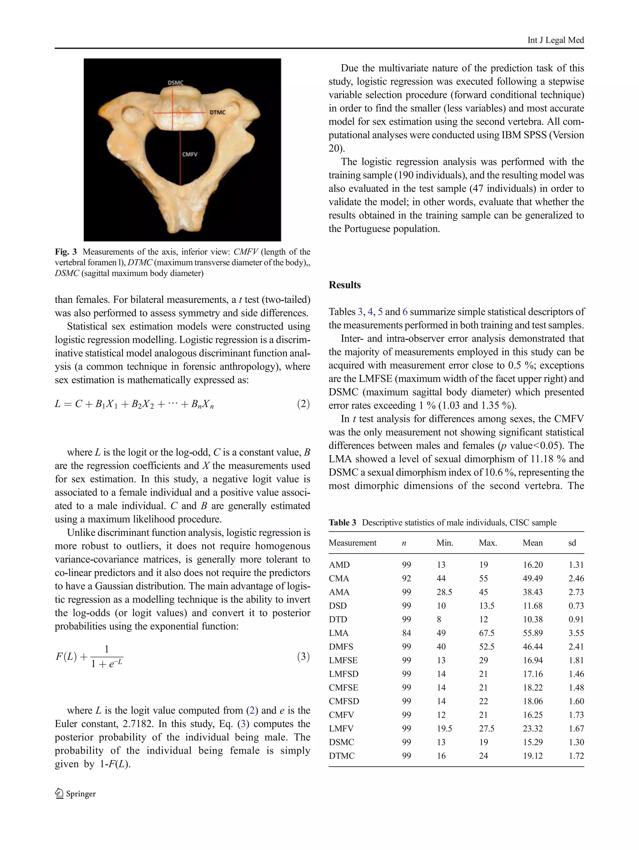 Sex Estimation Using The Second Cervical Vertebra Pdf 9821