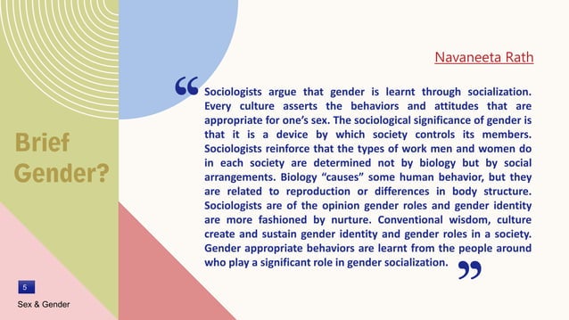 Sociology of Gender : Sex & Gender | PPT